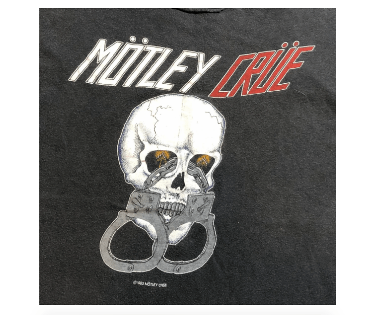 Rare 1983 Motley Crüe Skull Handcuffs Sleeveless Tee | Reissue: Buy ...